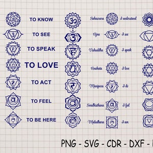Chakra Drawings, Chakra Vector, Chakra Silhouette Set, Tattoo Set ...