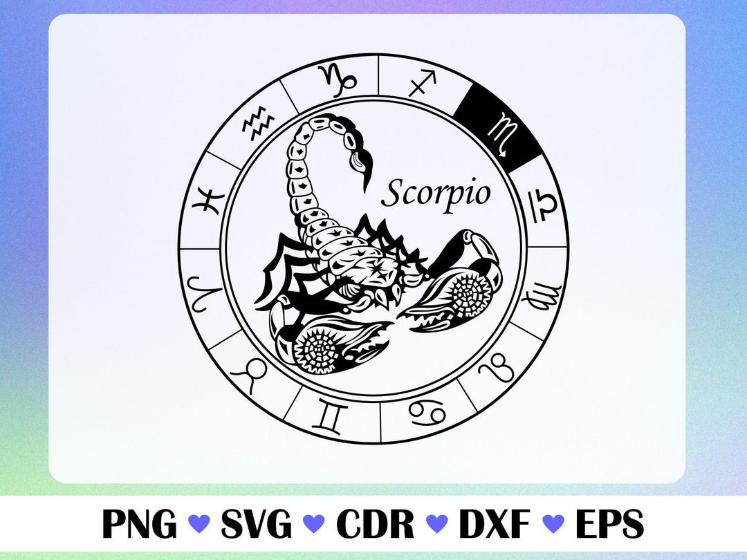 Scorpio Zodiac Sign Svg Png Eps Dxf Cdr | Scorpion Horoscope Clipart ...