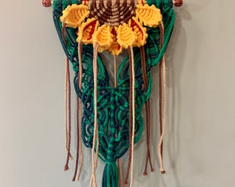 Large Macrame Sunflower Wall Hanging - Etsy