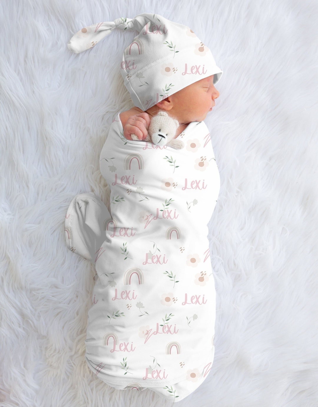 Boho Rainbow Baby Swaddle Set Newborn Hospital Swaddle Set Boho Baby ...