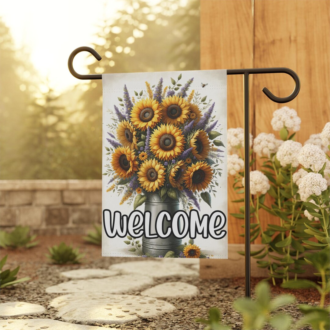 Sunflowers Welcome Garden Flag Banner Outdoor Decoration Autumn Garden ...