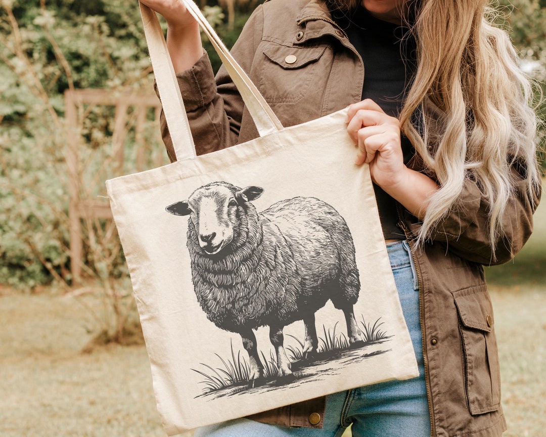 Farm Animals Tote Bag Farm Animal Bag SHEEP Tote Bag, Animal Lovers ...