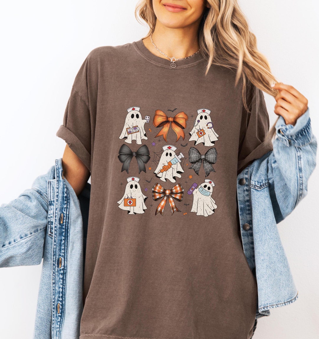 Adorable Autumn Nurse Coquette Tee Cute & Cozy Fall Shirt for Nurse ...