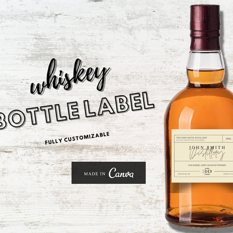 Whiskey Bottle Label - Etsy
