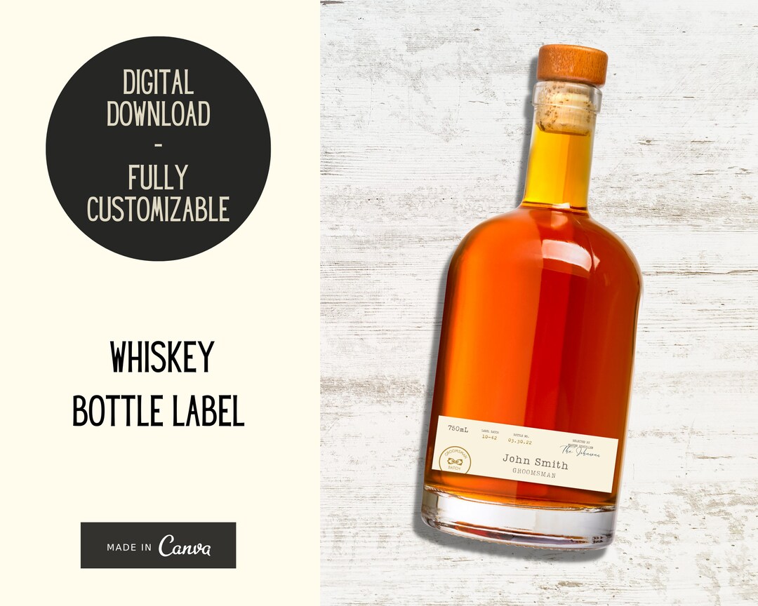 Customizable Whiskey Label, Aged to Perfection, Birthday Whiskey Label ...