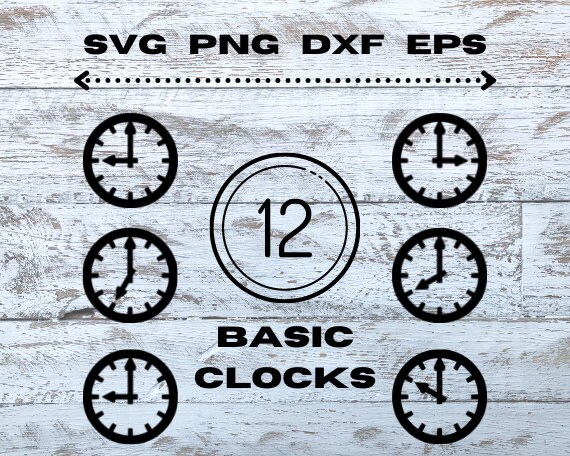 Basic Clock SVG Bundle Clock Face Bundle Digital Download | Etsy