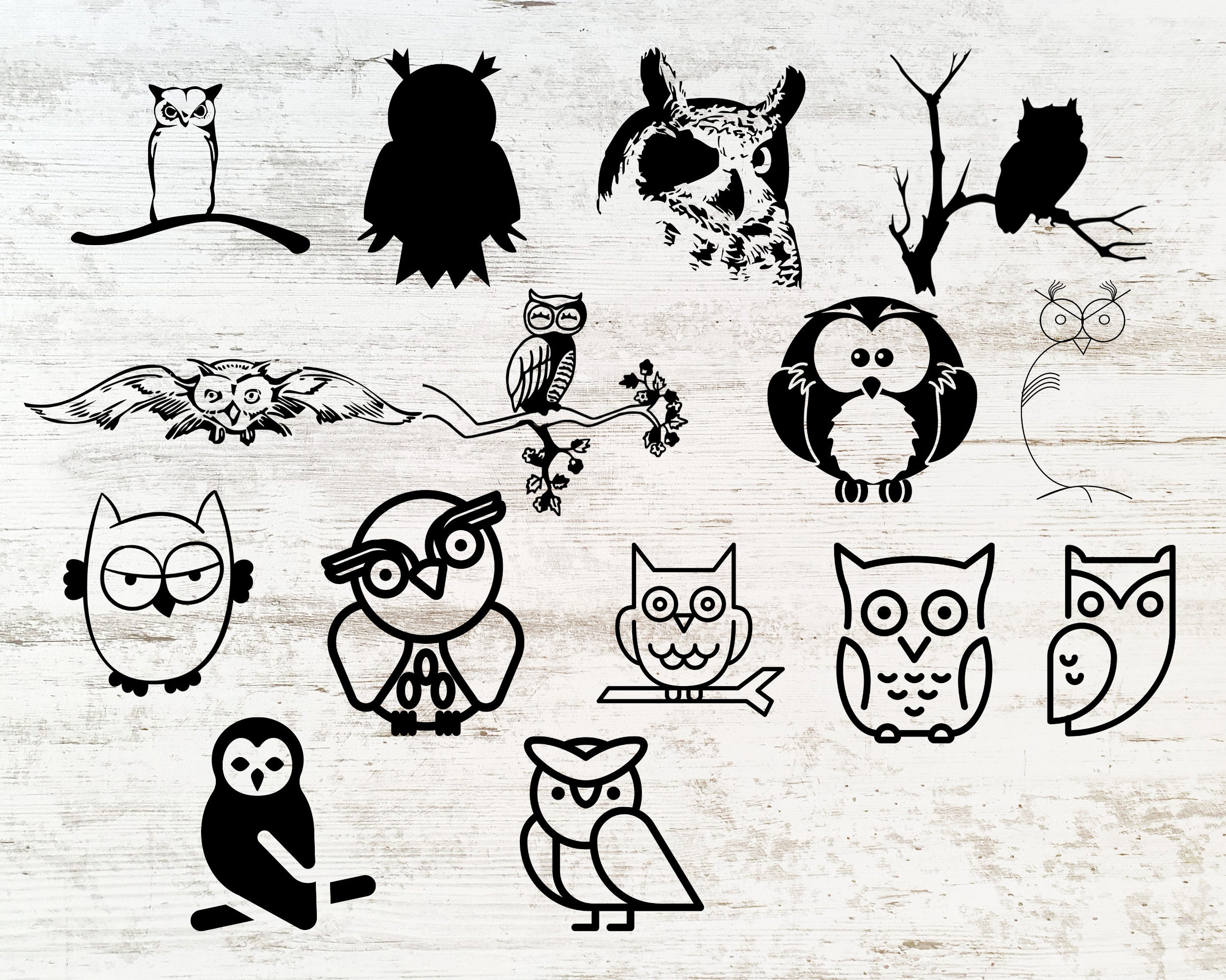 Owl SVG Owl Clipart Digital Download Owl Vector SVG for - Etsy