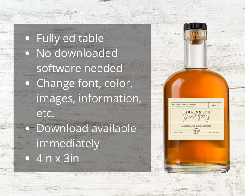 Customizable Whiskey Label Aged to Perfection Birthday | Etsy
