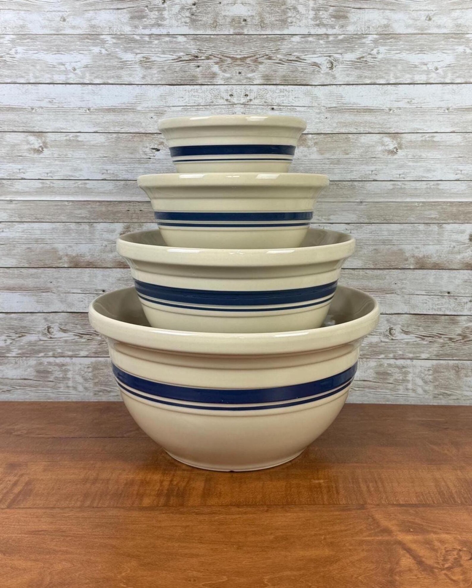 Vintage~friendship Pottery~6/4/2/1-quart (set of Four) Nesting ...