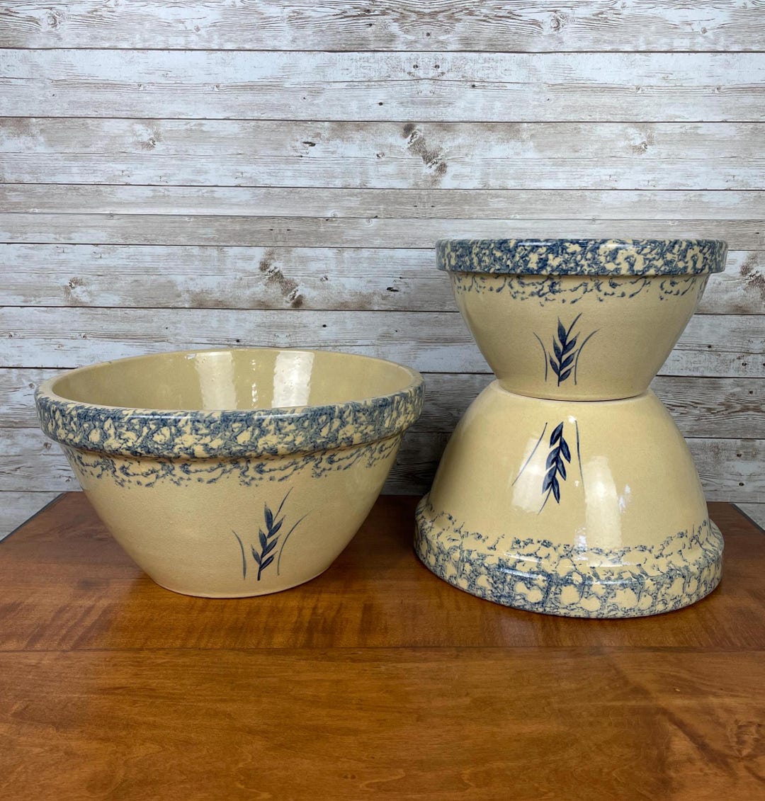 Vintage~robinson Ransbottom Pottery (set of 3) Nesting Stoneware MIXING ...