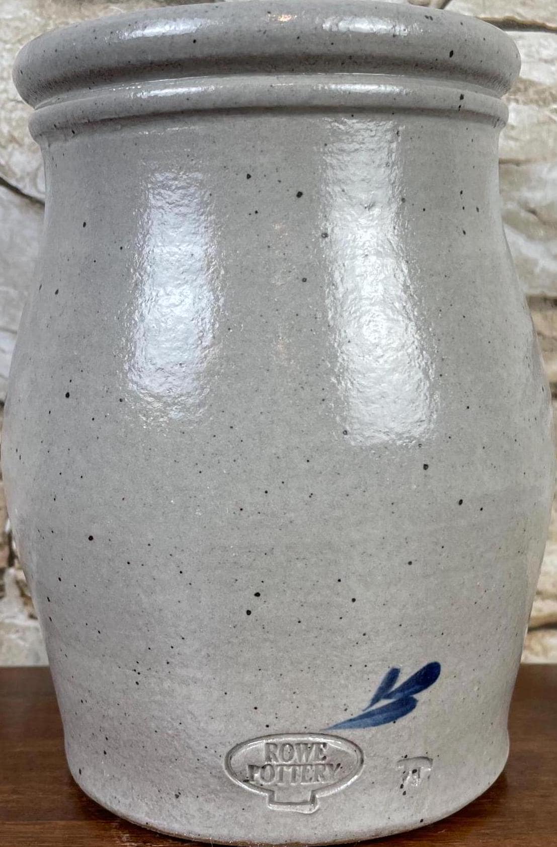 Vintage~rowe Pottery Works~6.5" Tall Stoneware CROCK/UTENSIL HOLDER ...