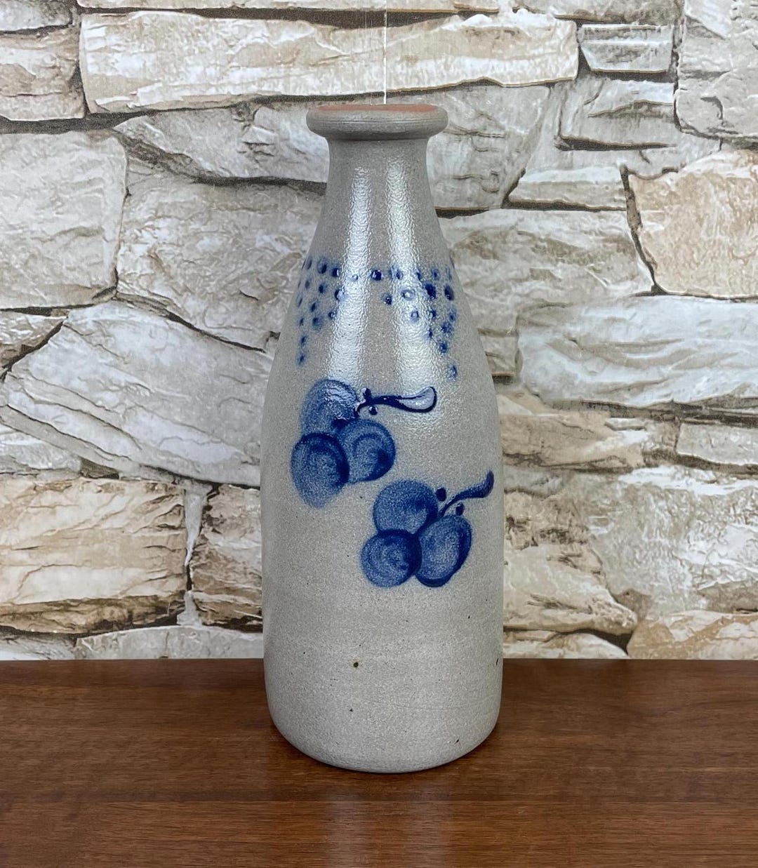 Vintage~rowe Pottery Works~8.75" Tall Decorative STONEWARE BOTTLE/VASE ...