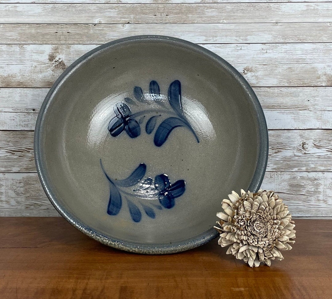 Vintage~rowe Pottery Works~11" Dia. Large Decorative Stoneware PASTA ...