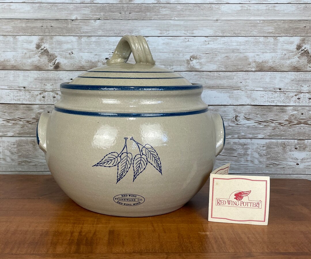 Red Wing Stoneware Co. Vintage 5-qt./9" Tall LARGE CASSEROLE DISH With ...