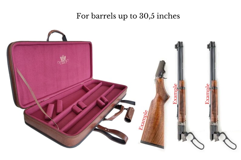 Leather Rifle Case Gun Case Two Barrels, Bag Suitcase for Shotgun or ...