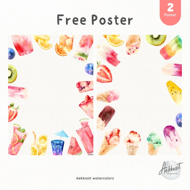 Watercolor Fruit Smoothie Clipart, Tropical Fruits Art, Summer Clipart ...