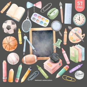 Back to School Clipart Bright, Cute School Graphics, School Supplies ...