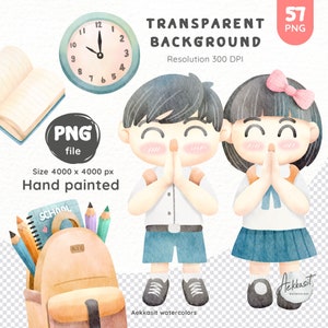 Back to School Clipart Bright, Cute School Graphics, School Supplies ...