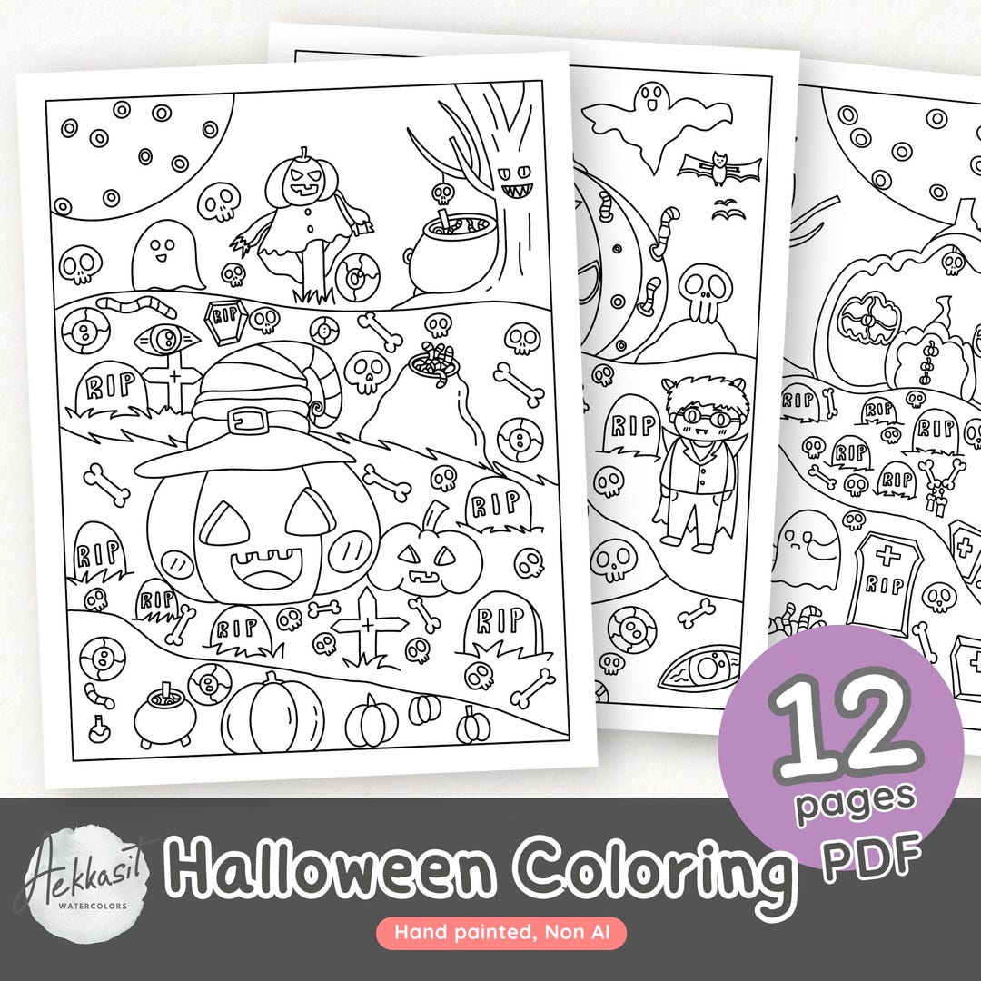 Printable Halloween Coloring Book | Halloween Activity Packet | Pumpkin ...