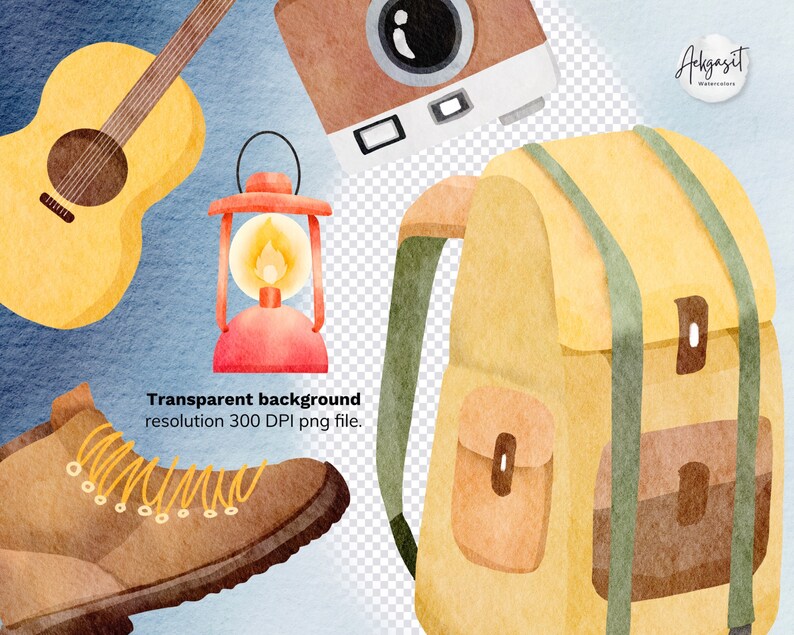 Watercolor Camping Clipart Holiday Clipart Digital Download Camping ...