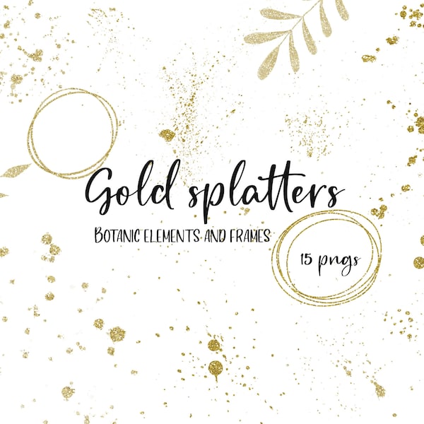 Gold Glitter Clipart - Etsy