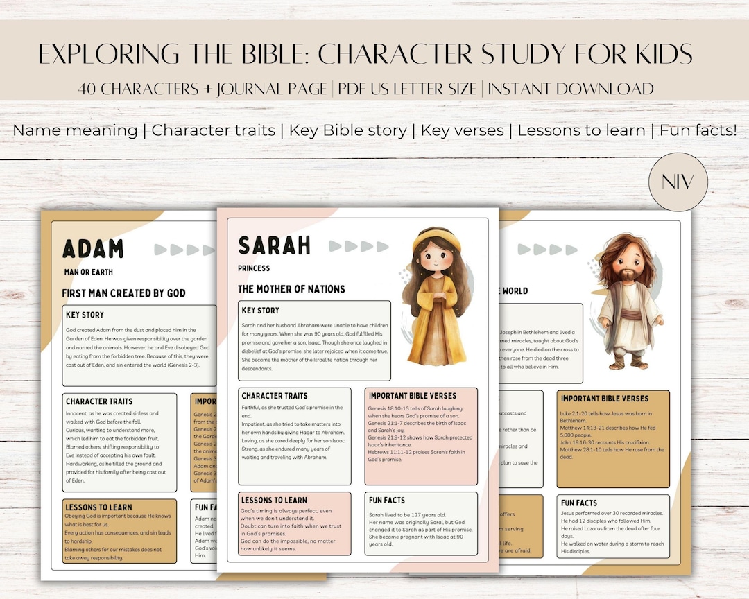 Bible Study for Kids | Bible Characters | Kids Bible Study | Bible ...