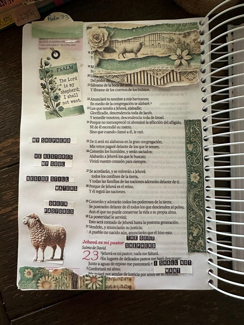 Psalm 23 Bible Journaling Kit | Printable Faith Ephemera | Christian ...