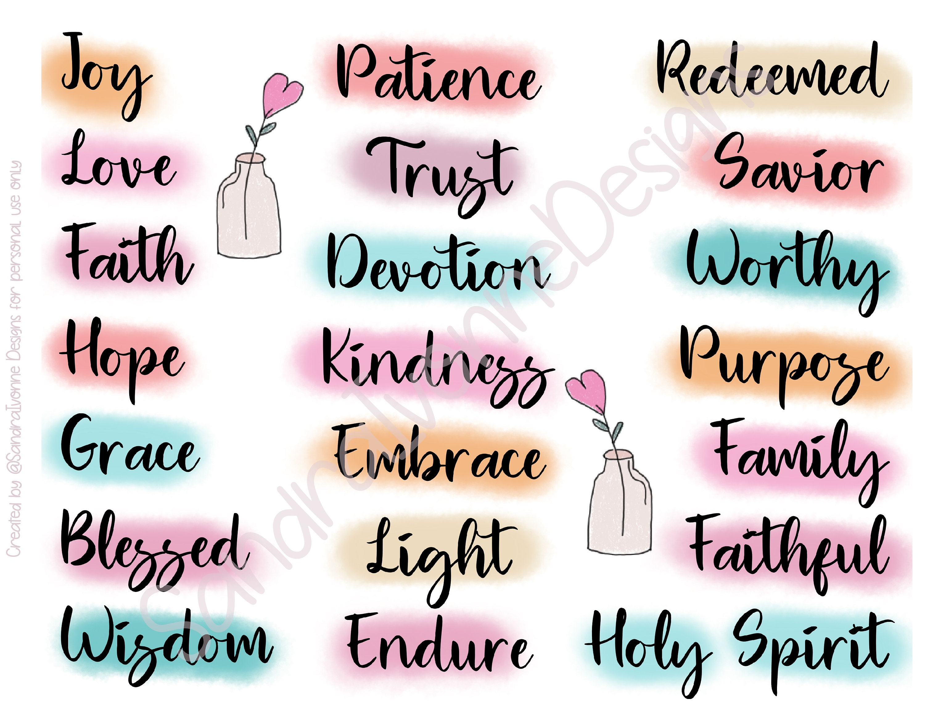 Bible Journaling Wordfetti Printable Christian Words Bible - Etsy España