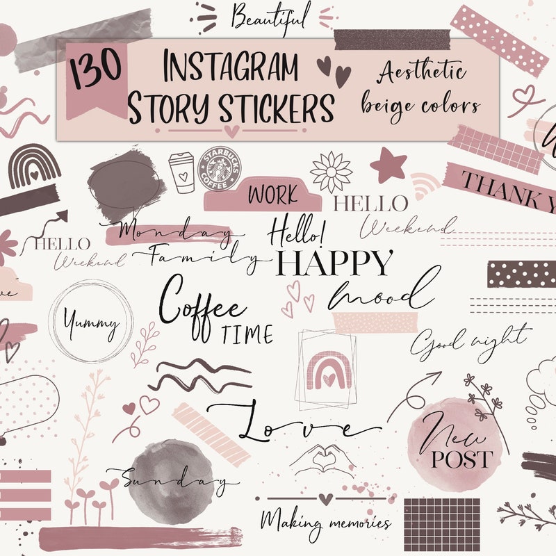 Aesthetic Instagram Stickers - Etsy