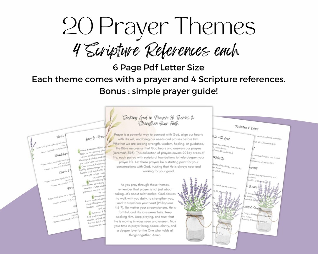 Prayer Bible Themes | Christian Prayer Journal | Guide for Daily Prayer ...