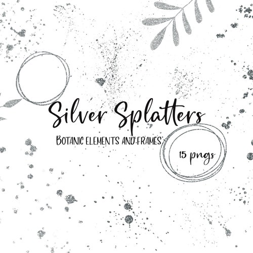 Silver Sparkle Glitter Clipart Overlay Silver Foil Confetti - Etsy