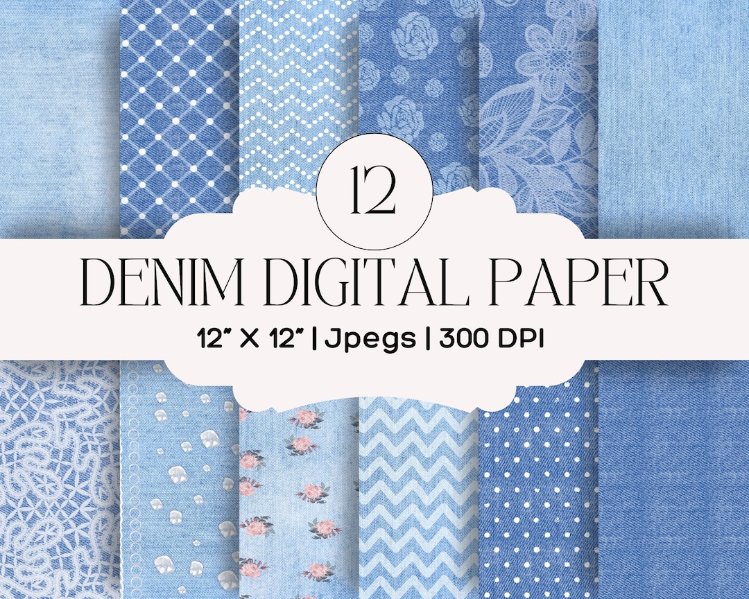 Denim Lace Digital Paper White Lace Digital Paper Background ...