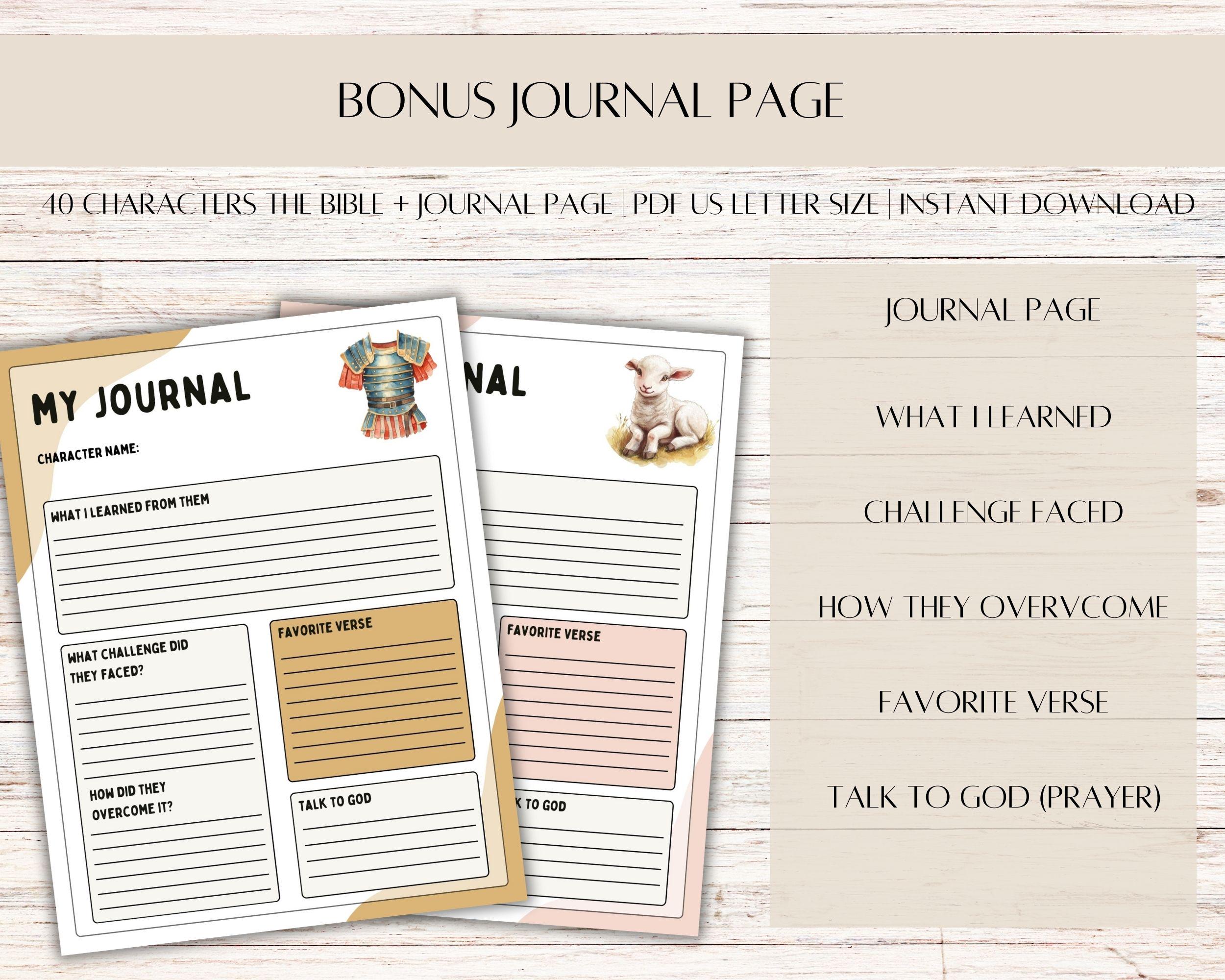 Kids Bible Character Study | Printable Journal, Homeschool (PDF ...