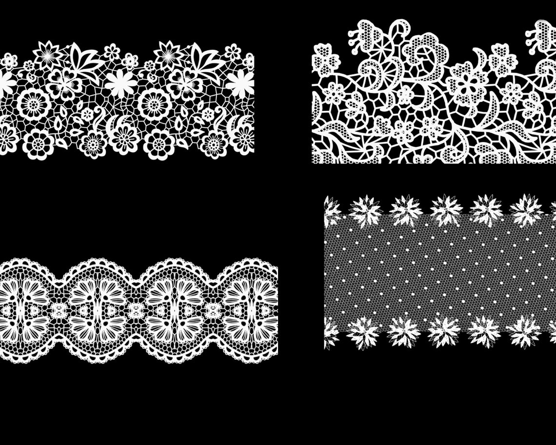 8 Lace Clip Art for Wedding Invitations, Scrapbooking, Crafts, Lace ...