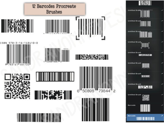 12 Procreate Barcodes Stamps Brushset for Procreate Only | Etsy