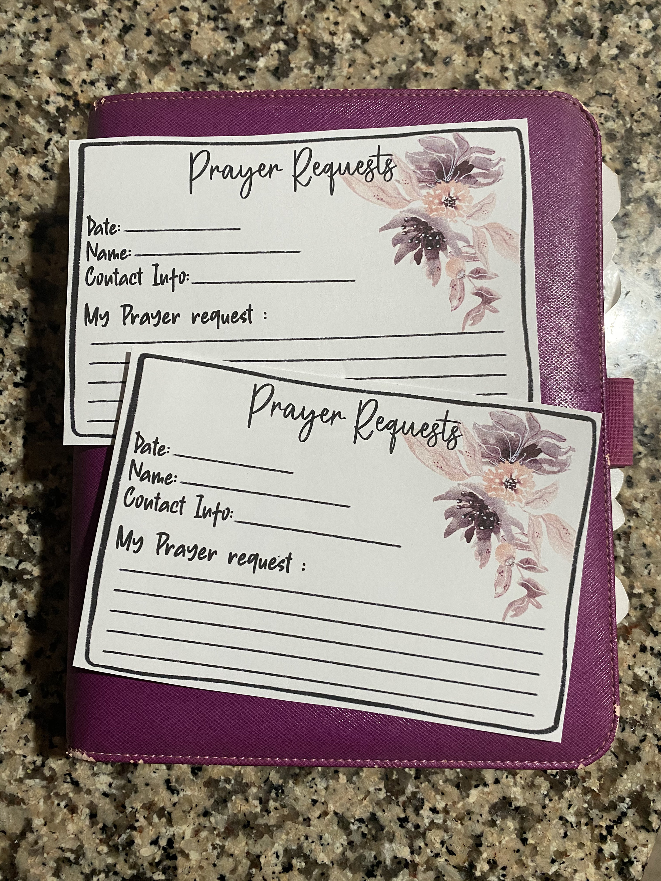 Printable Prayer Request Cards Bible Study Small Group Supplies ...