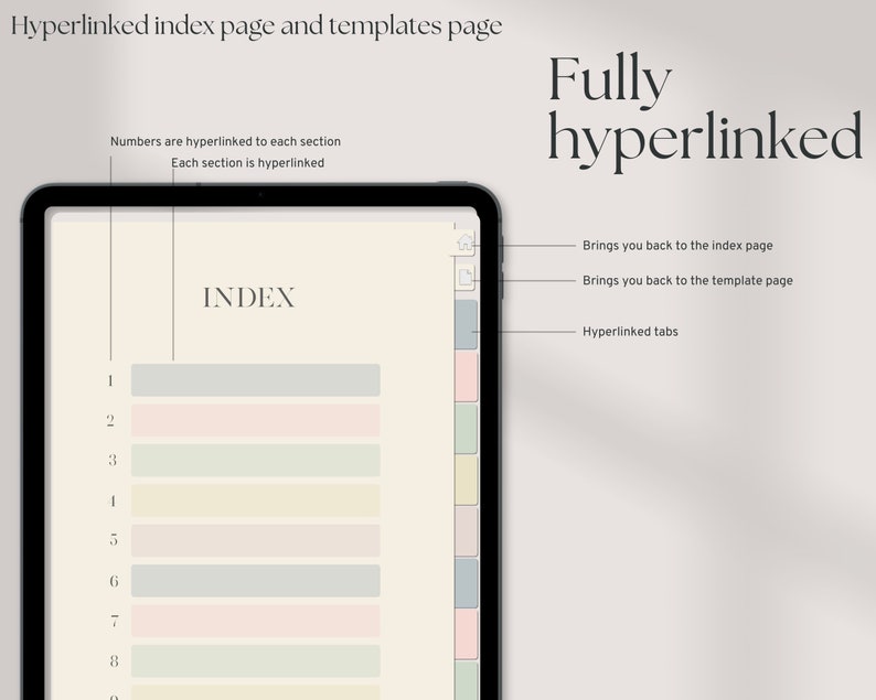 Digital Notebook 10 Hyperlinked Tabs for Goodnotes Notability Digital ...