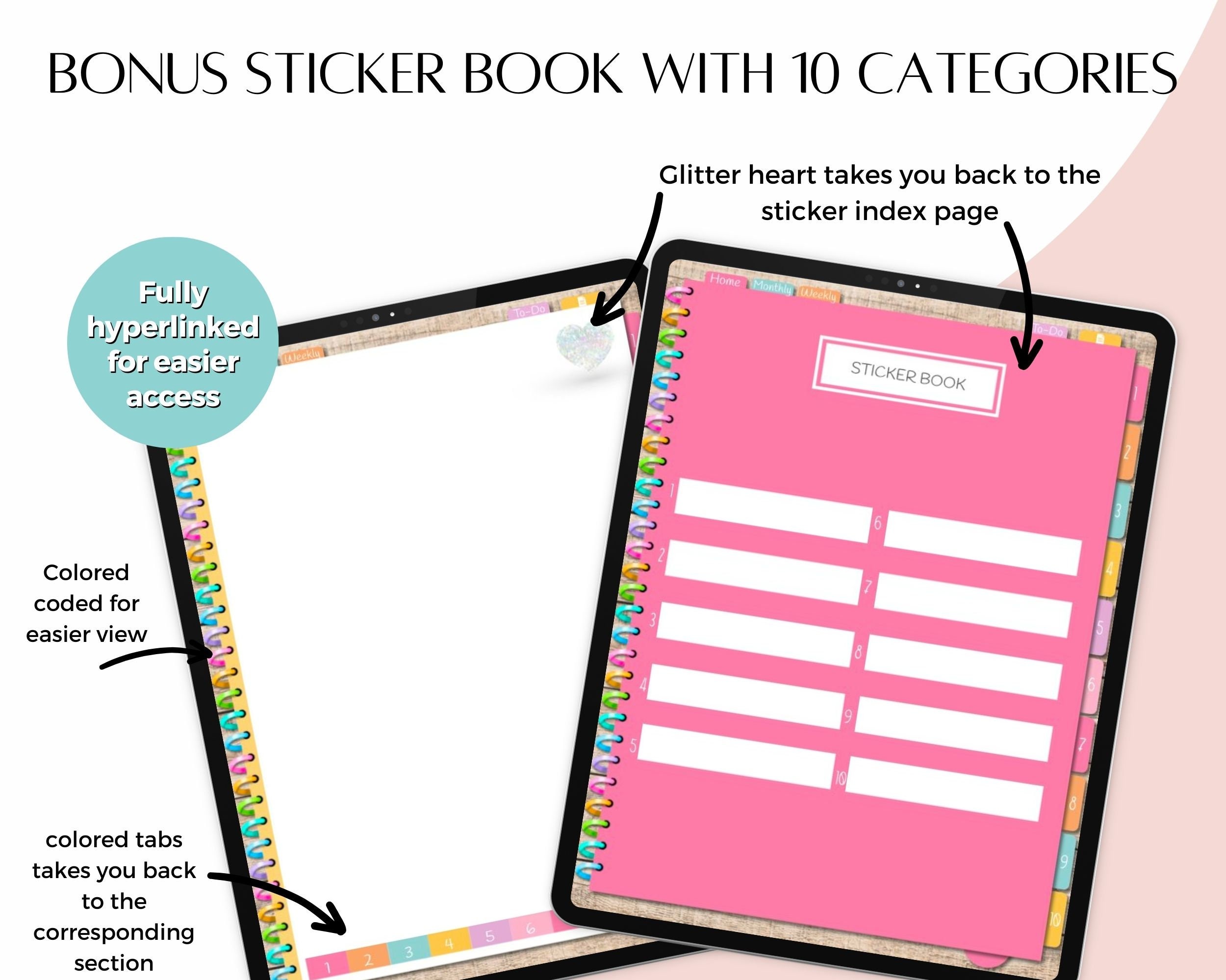 Digital Notebook 10 Tabs, Notebook for Students, Hyperlinked Student ...