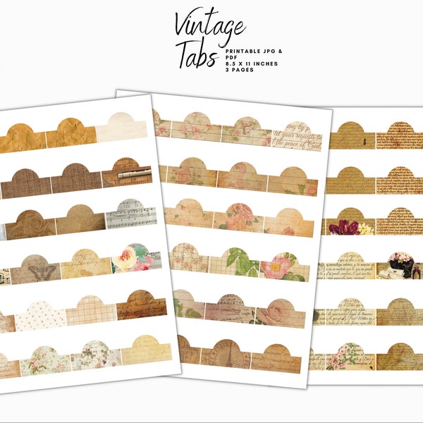 Printable Tabs - Etsy