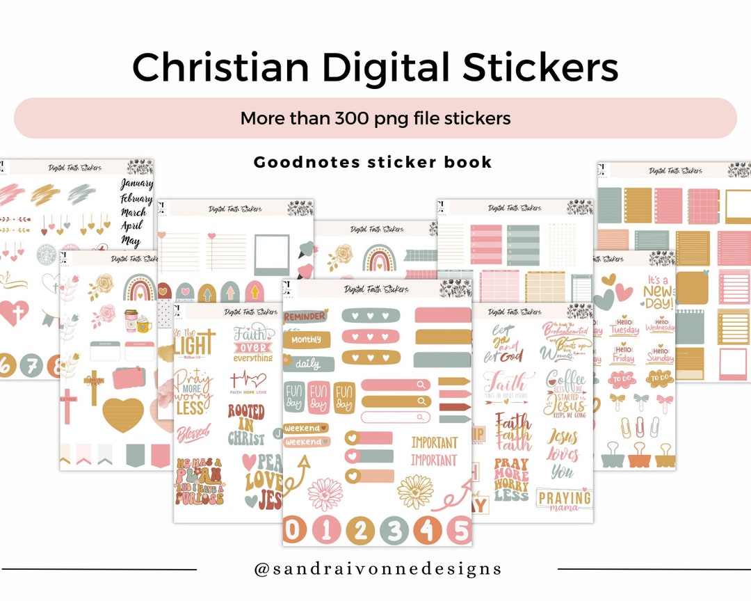 Christian Digital Stickers⎮faith Digital Stickers⎮goodnotes & PNG Files ...