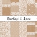 Burlap and Lace Digital Paper | Burlap Digital Paper | White Lace ...