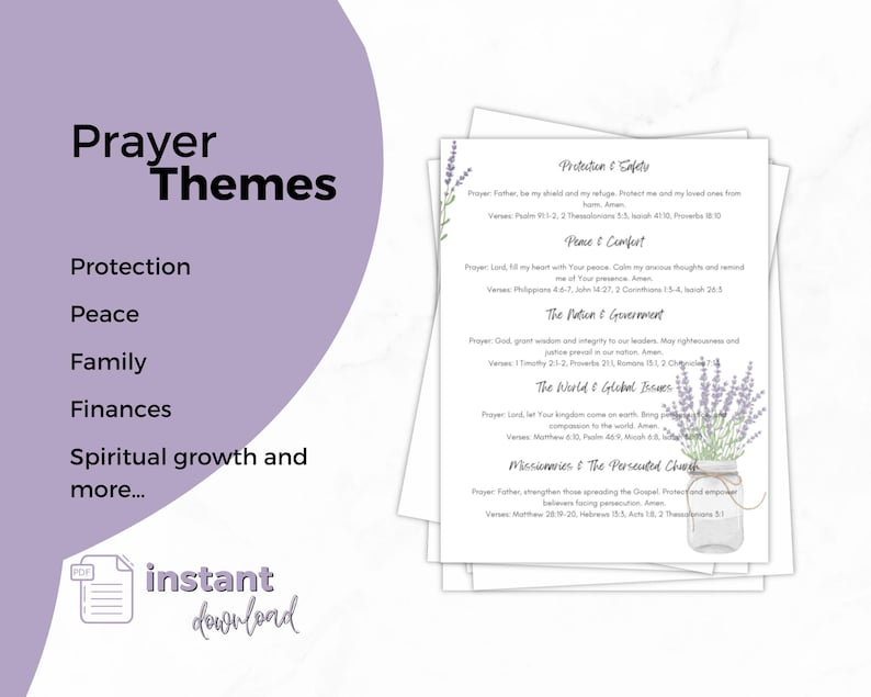Prayer Bible Themes | Christian Prayer Journal | Guide for Daily Prayer ...