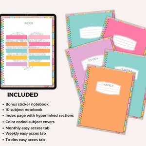 Digital Notebook 10 Tabs, Notebook for Students, Hyperlinked Student ...