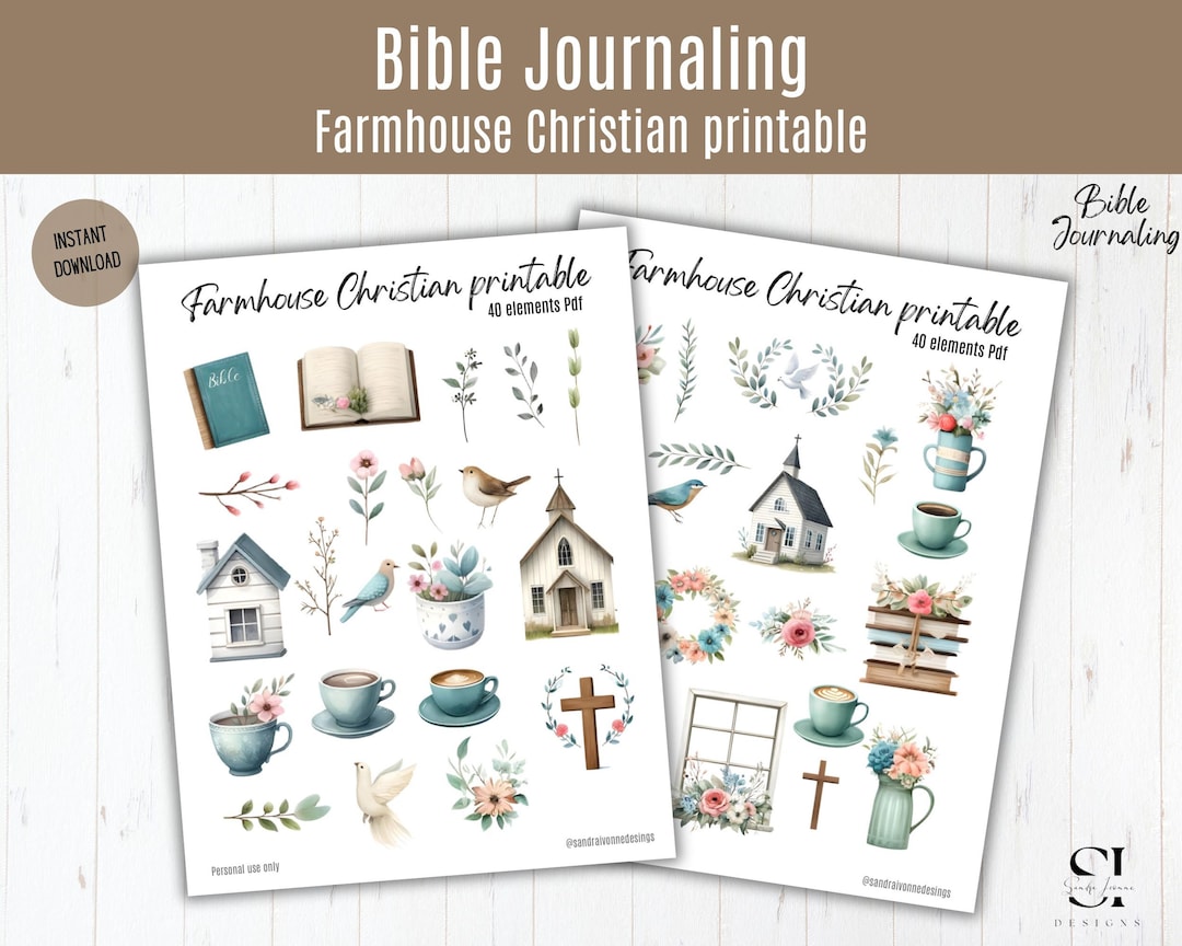 Bible Journaling Stickers Printable | Christian Bible Journaling Kit ...