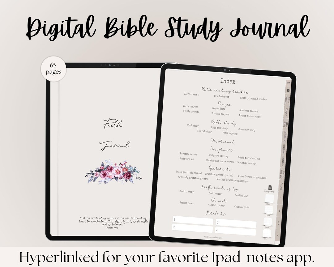 Faith Digital Journal | Digital Bible Study Planner for Goodnotes ...