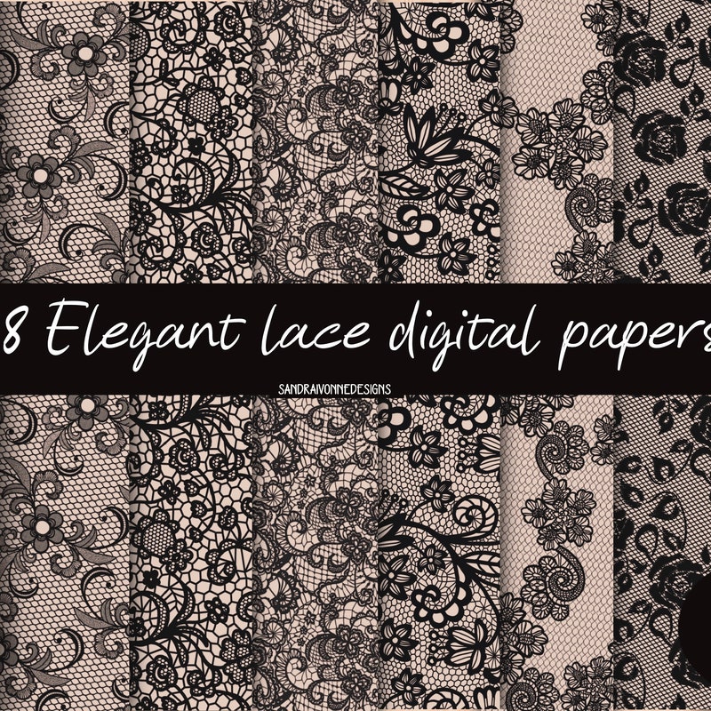 Lace Digital Paper - Etsy