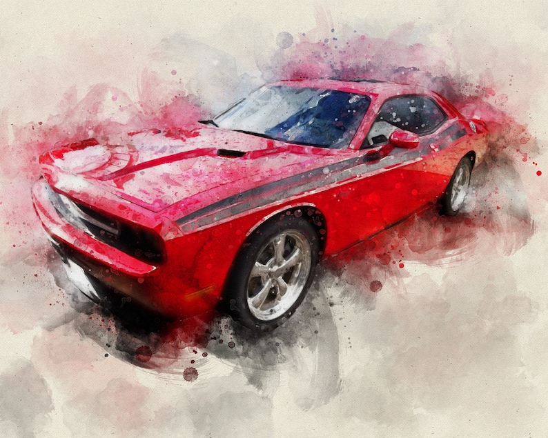 Car Custom Watercolor Portrait Car Painting From Photo - Etsy