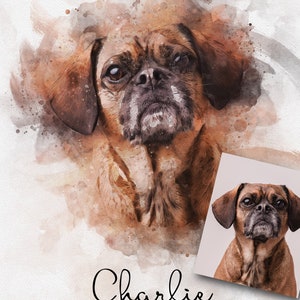 Custom Watercolor Digital Pet Portrait | Custom Pet Painting | Pet ...