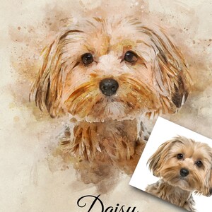 Custom Watercolor Digital Pet Portrait | Custom Pet Painting | Pet ...