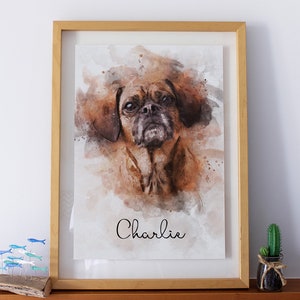 Custom Watercolor Digital Pet Portrait | Custom Pet Painting | Pet ...
